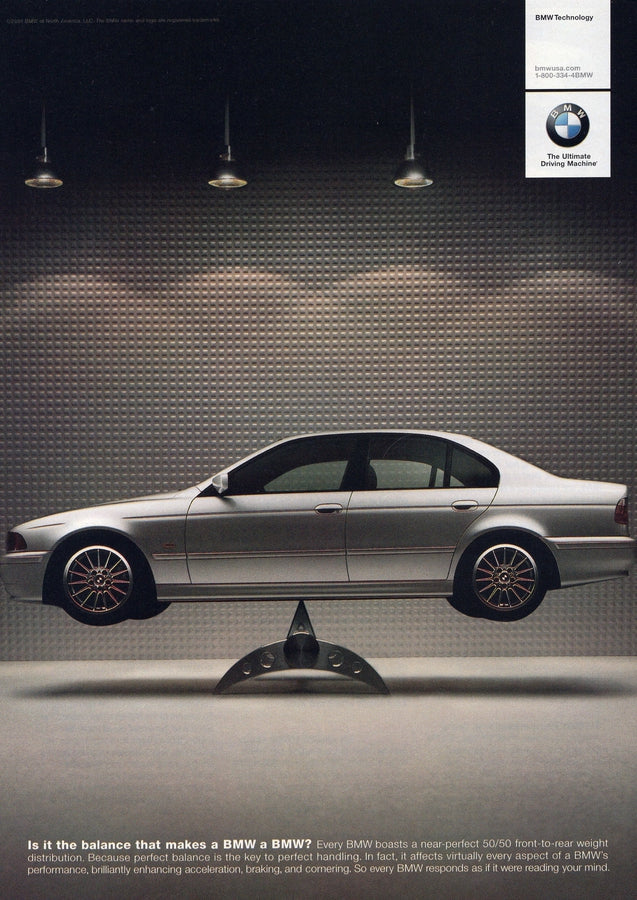 BMW E39 5 Series 50/50 Balance Vintage Magazine Print Ad – BIMMERtips.com